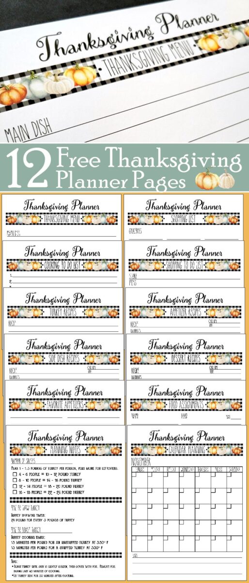 12 Free Thanksgiving Planner Pages - The Scrap Shoppe