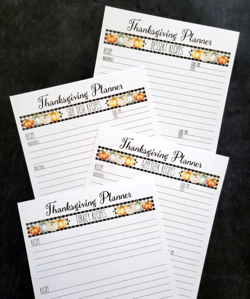 12 Free Thanksgiving Planner Pages - The Scrap Shoppe