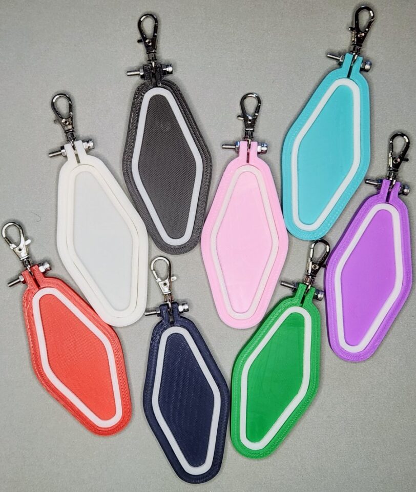 3D Printed Retro Keychain Embroidery Hoops - The Scrap Shoppe